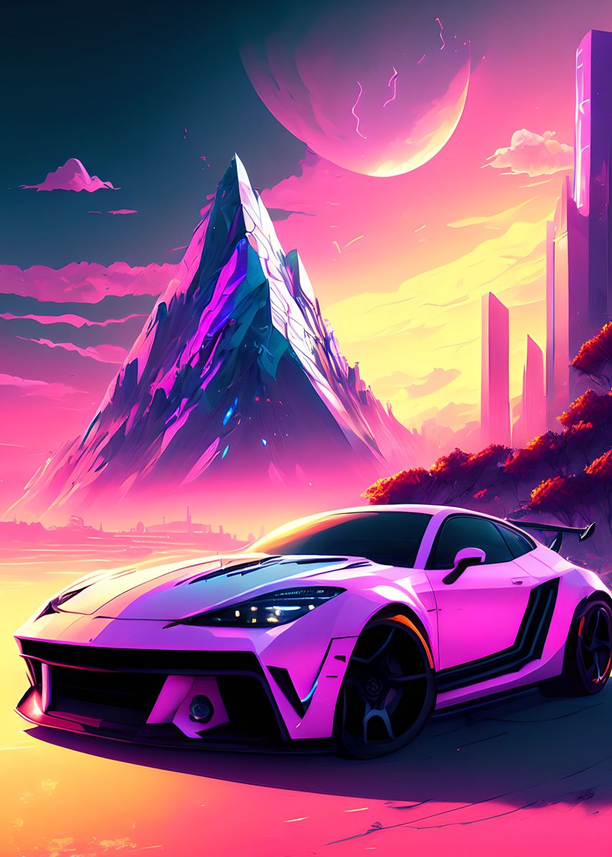 'Retro Car 13' Poster, picture, metal print, paint by Lukasz Kobylka ...