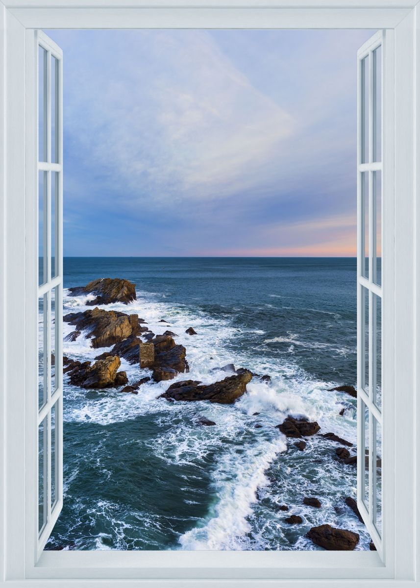 'Open window sea view' Poster, picture, metal print, paint by Vicen ...