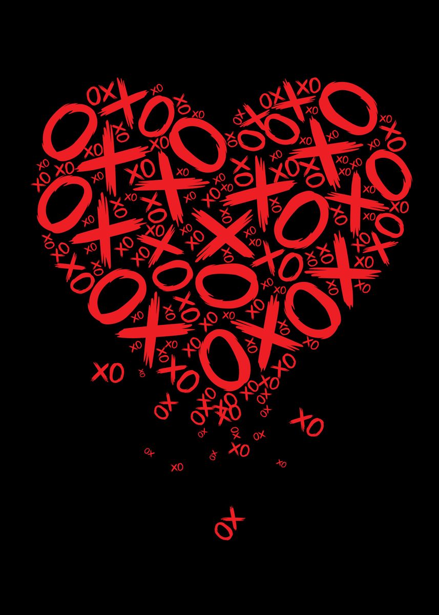 'XOXO Heart' Poster, picture, metal print, paint by Adamzworld | Displate