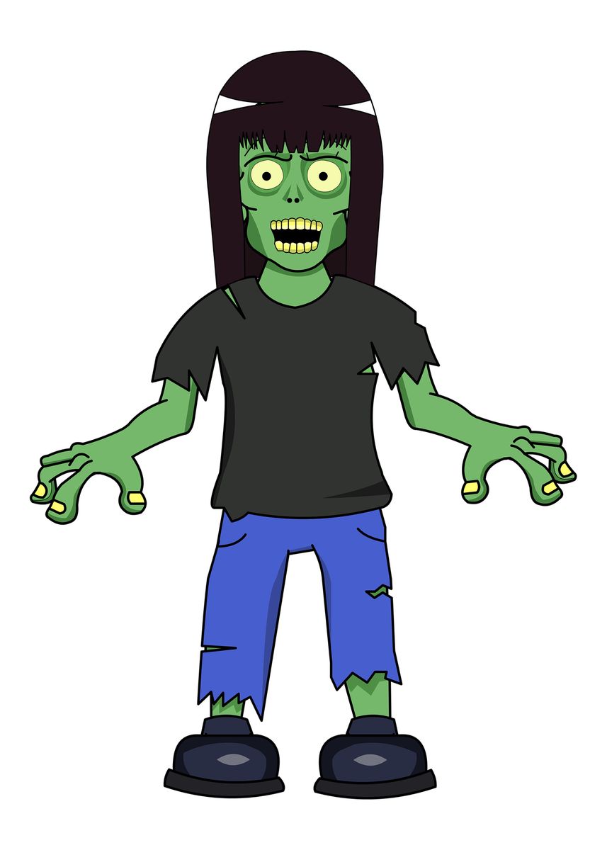 'Zombie Girl Brown Hair' Poster, picture, metal print, paint by ...