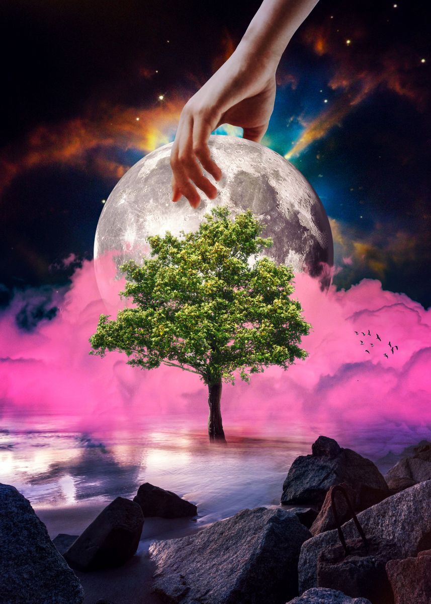 'Secret Tree' Poster, picture, metal print, paint by seam less | Displate