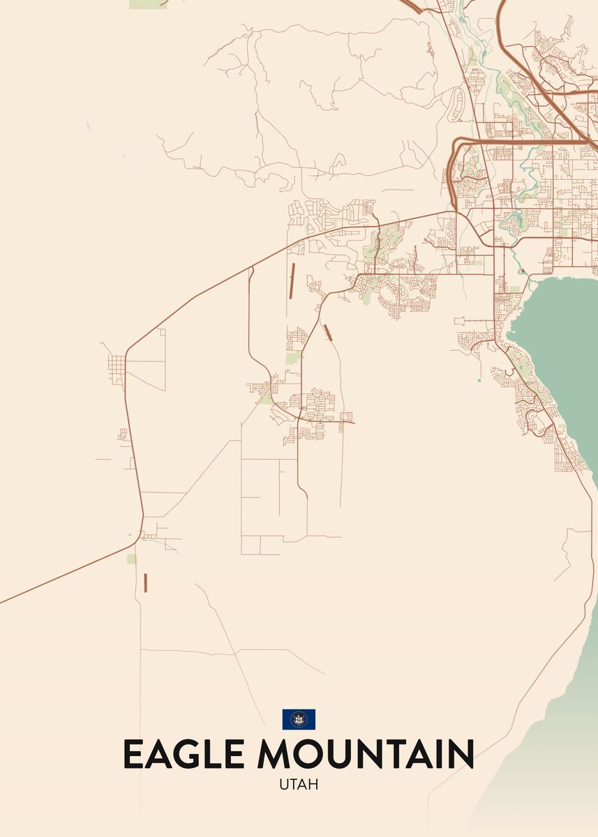 'Eagle Mountain UT' Poster, picture, metal print, paint by IMR Designs | Displate