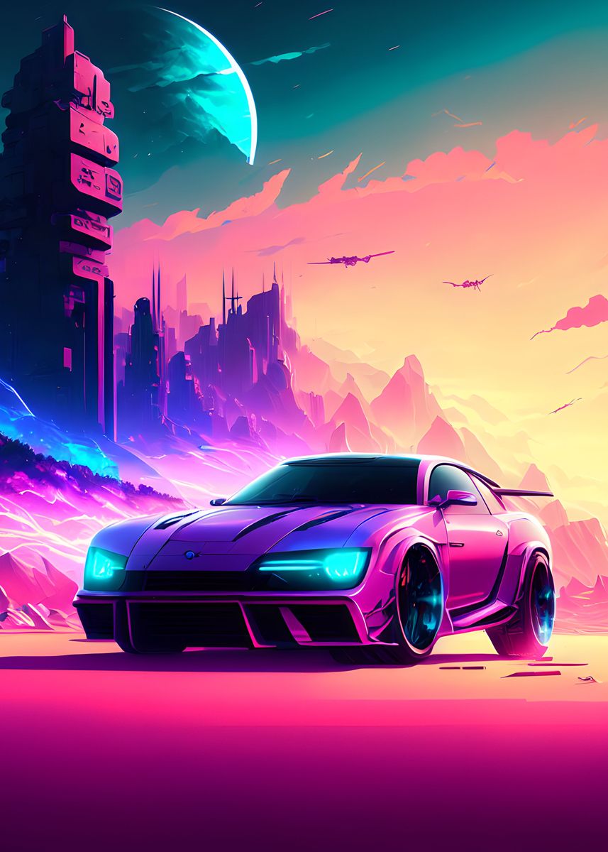 'Retro Car 12' Poster, picture, metal print, paint by Lukasz Kobylka ...