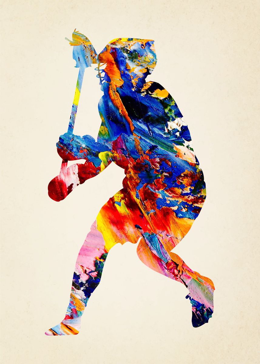 ' lacrosse Watercolor' Poster, picture, metal print, paint by Ollie ...