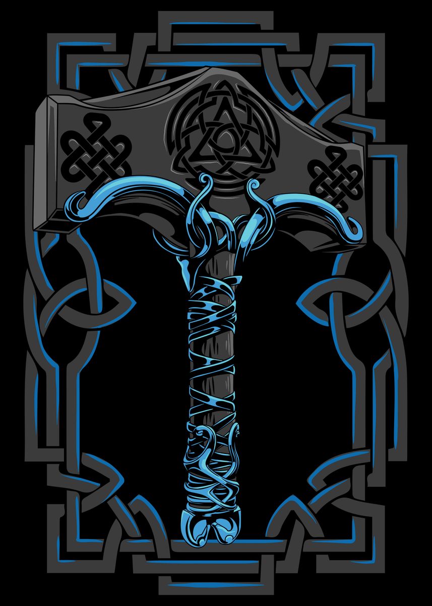 'Mjolnir Hammer Of Thor' Poster, picture, metal print, paint by ...