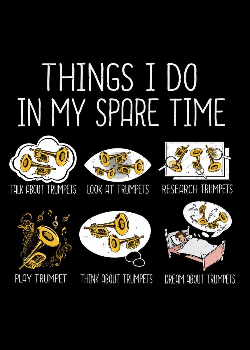 'Funny Trumpet Player Gift' Poster, picture, metal print, paint by ...
