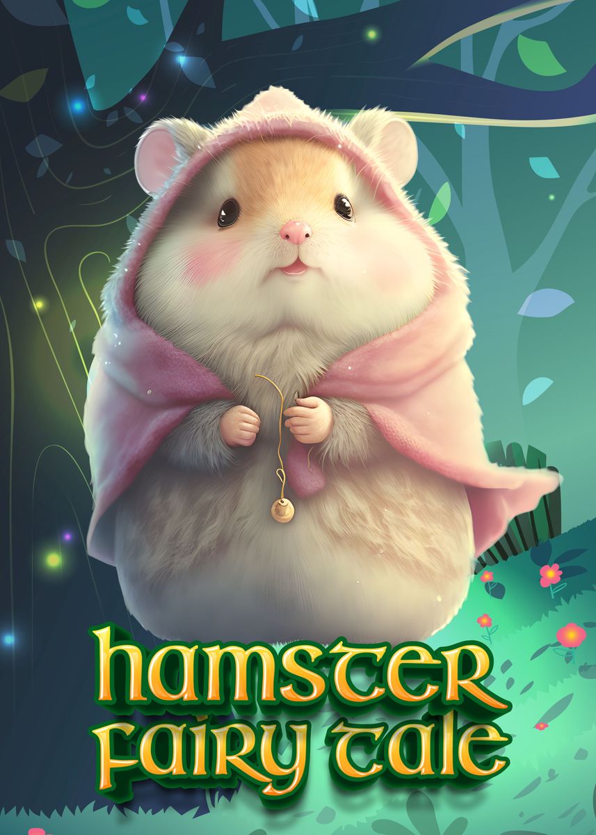 'Proud hamster with pendant' Poster, picture, metal print, paint by ...
