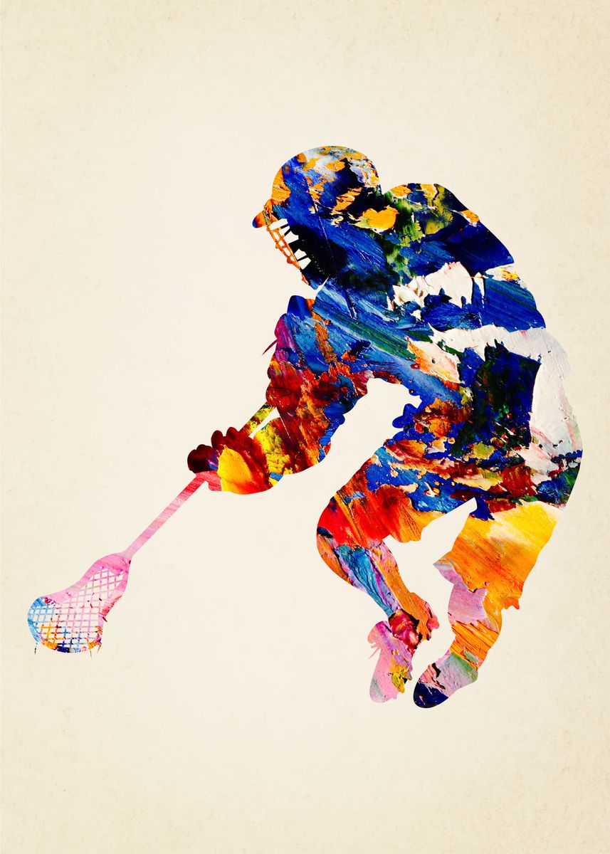 ' lacrosse Watercolor' Poster, picture, metal print, paint by Ollie ...