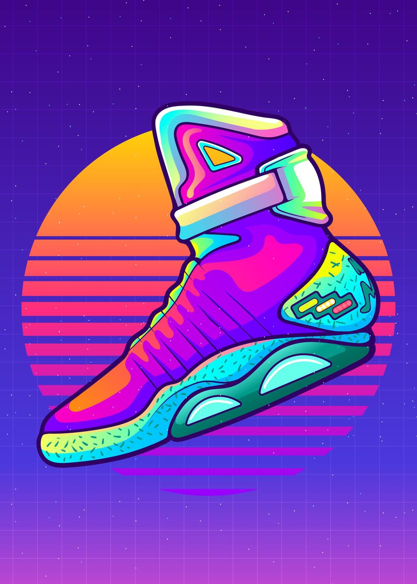 'Hype Shoe Retrowave' Poster, picture, metal print, paint by Mikhaila ...