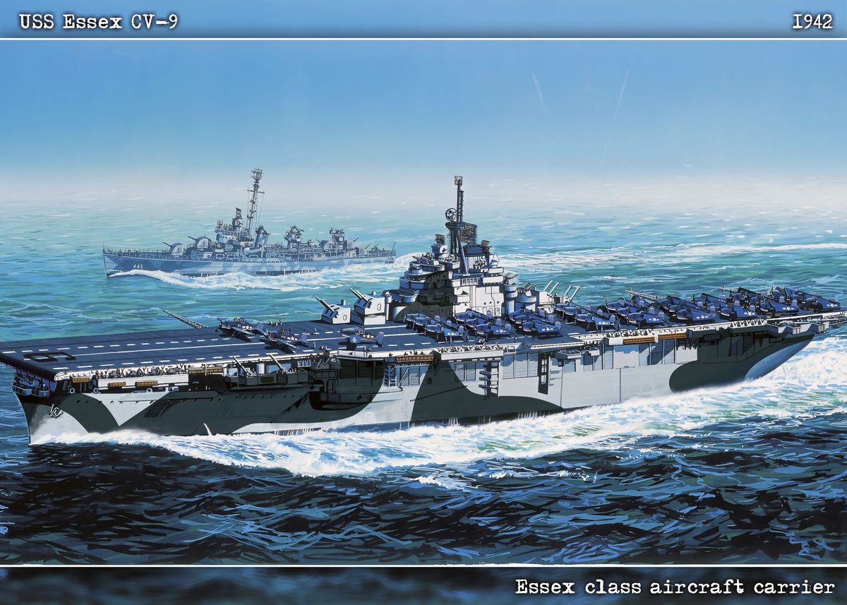 'Essex CV9 Aircraft Carrier' Poster by AirCraft Lover | Displate