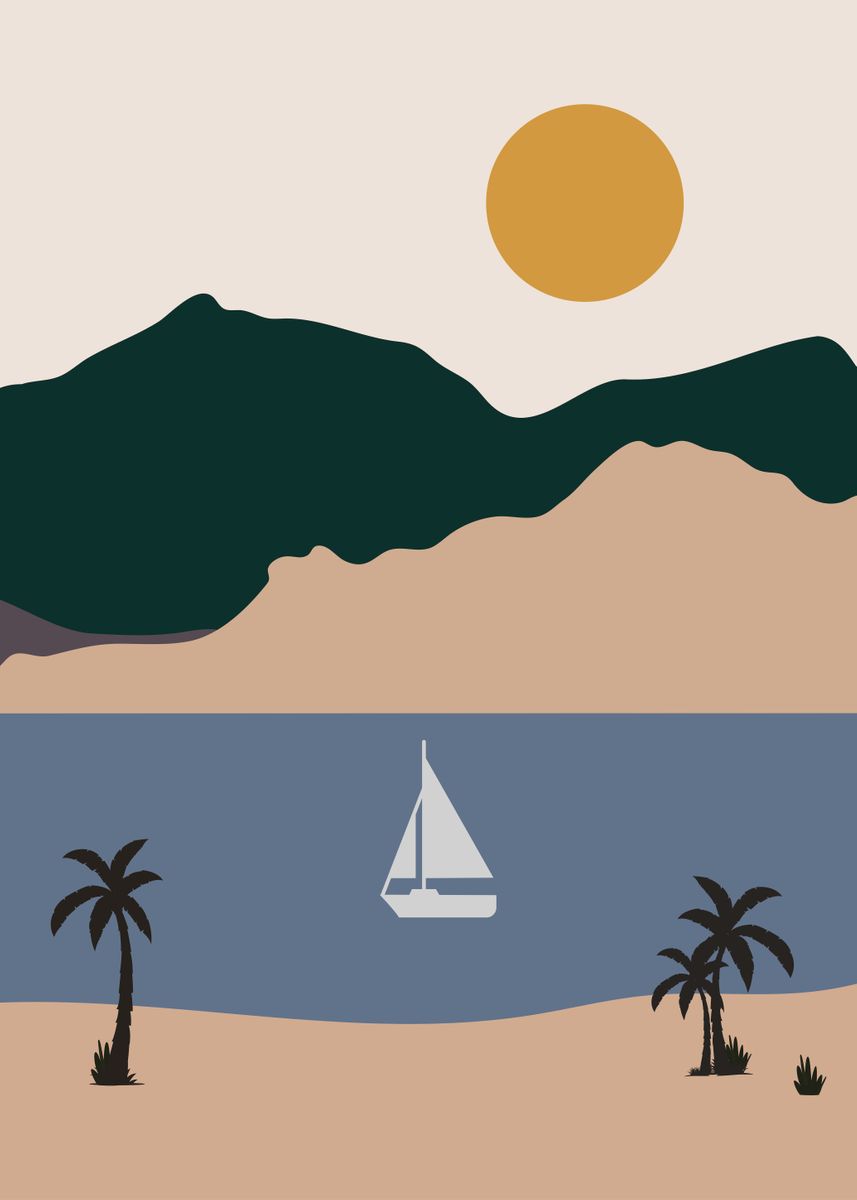 'Nature Landscape v18' Poster, picture, metal print, paint by crbn ...