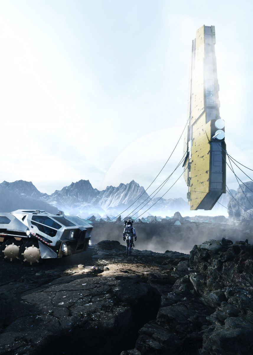 'Alien Outpost' Poster, picture, metal print, paint by Toshe Vladev ...