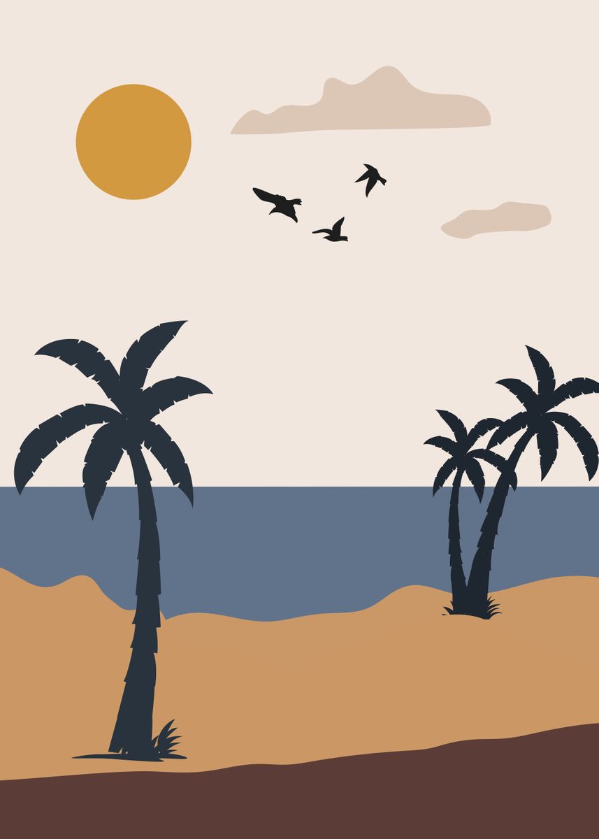 'Nature Landscape v22' Poster, picture, metal print, paint by crbn ...