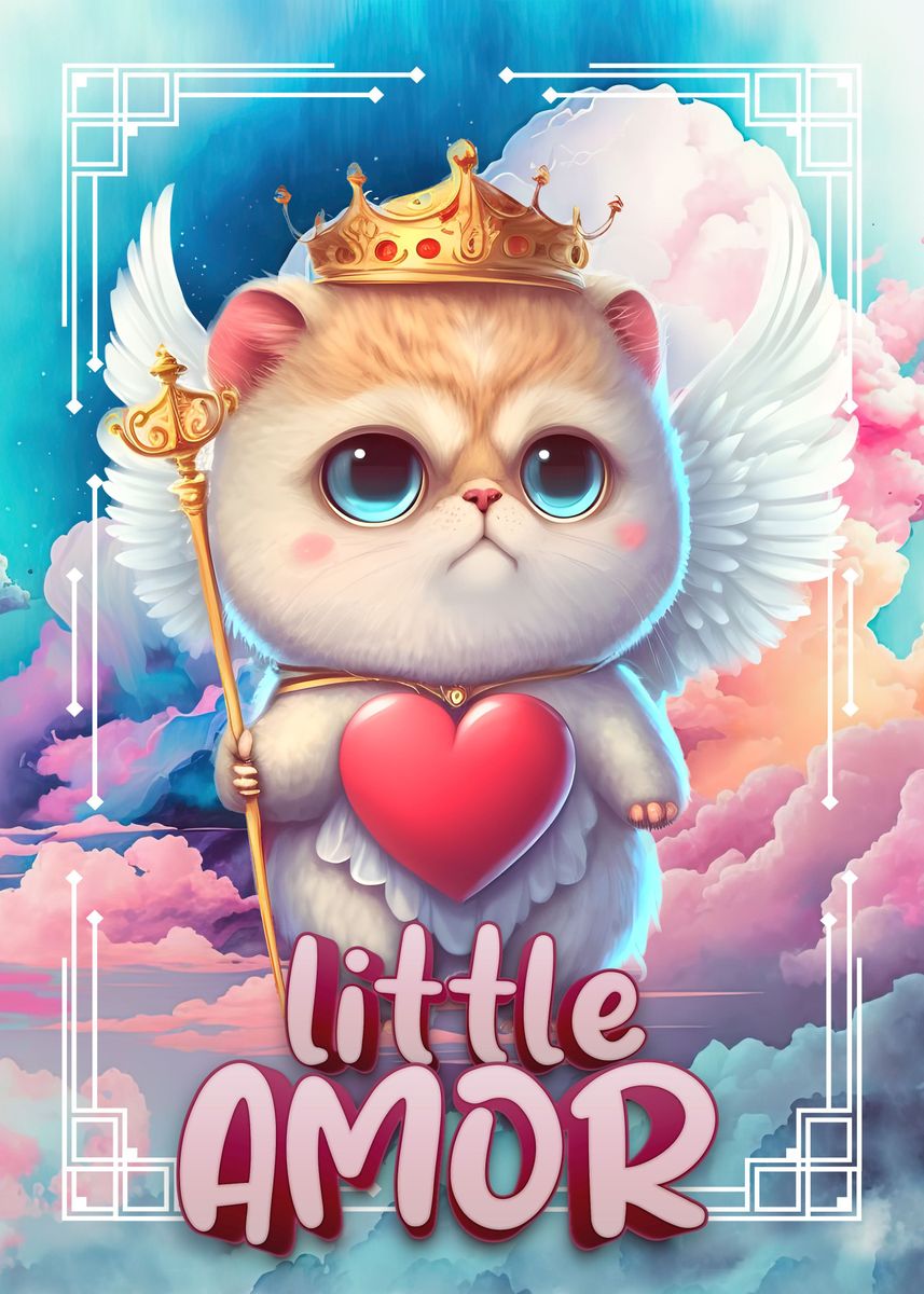 'Mobby Love Cat' Poster, picture, metal print, paint by Stefan Merz ...