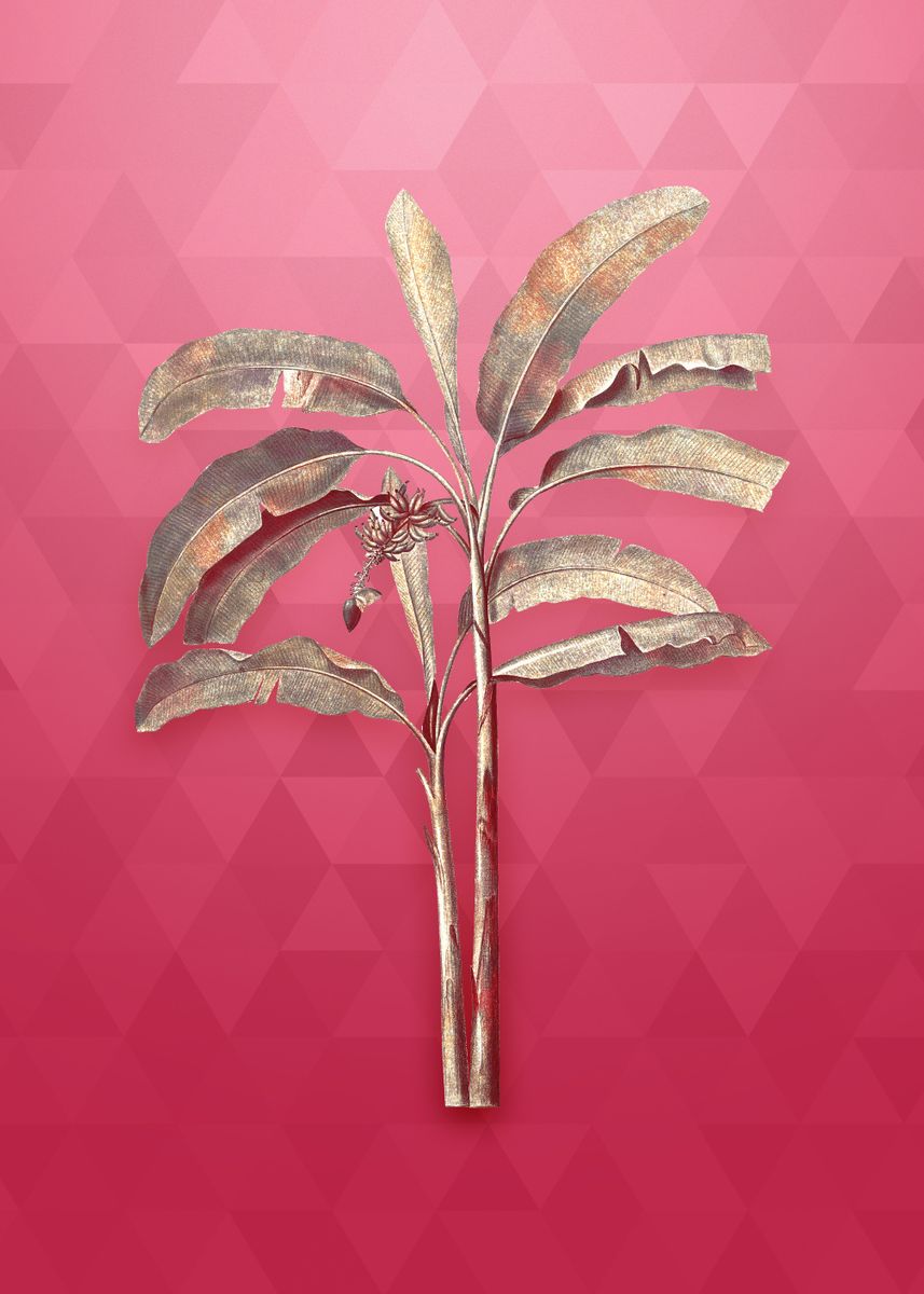 'Vintage Gold Banana Tree' Poster, picture, metal print, paint by Holy ...