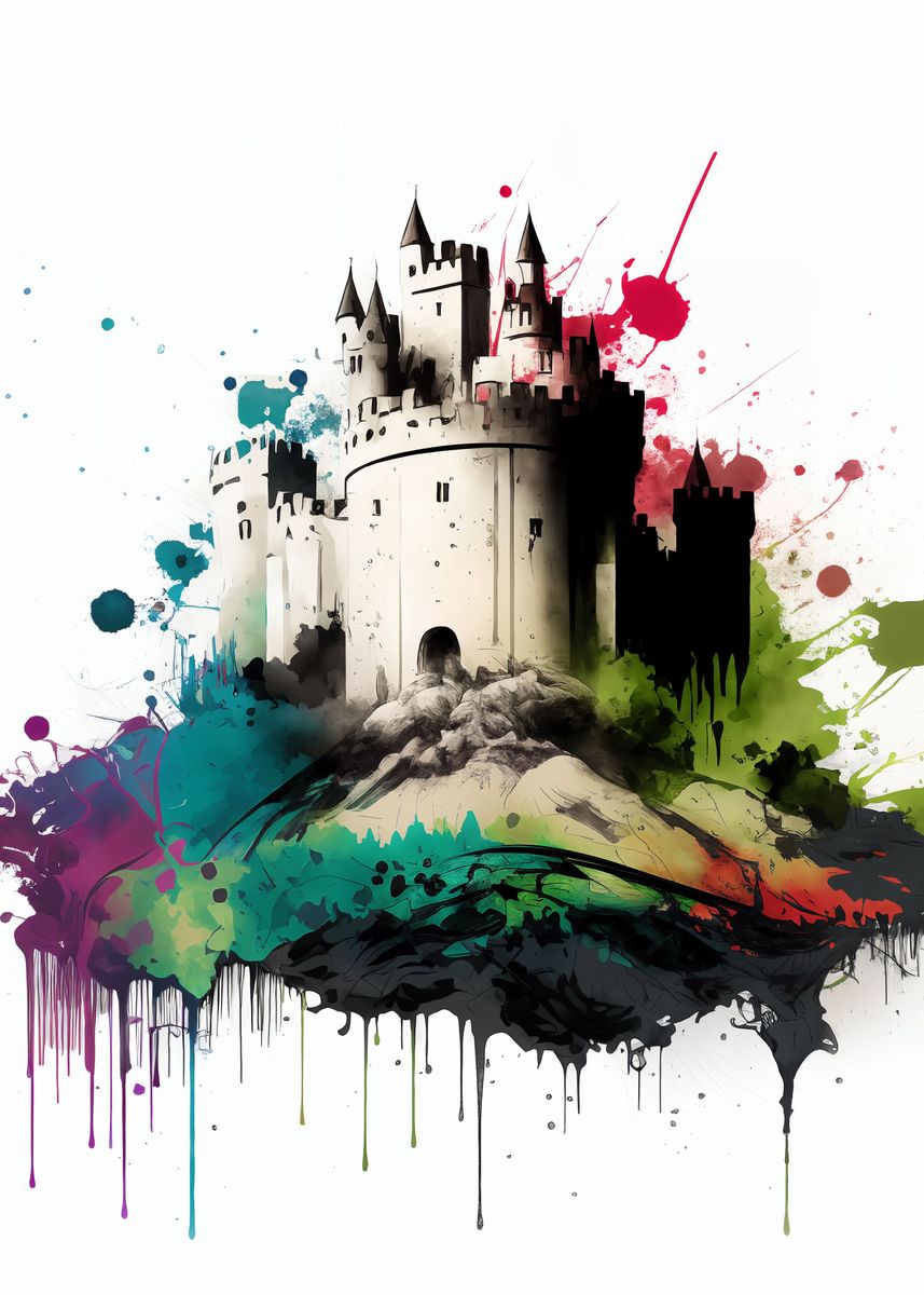 'Graffiti Castle' Poster, picture, metal print, paint by DervlexArt ...