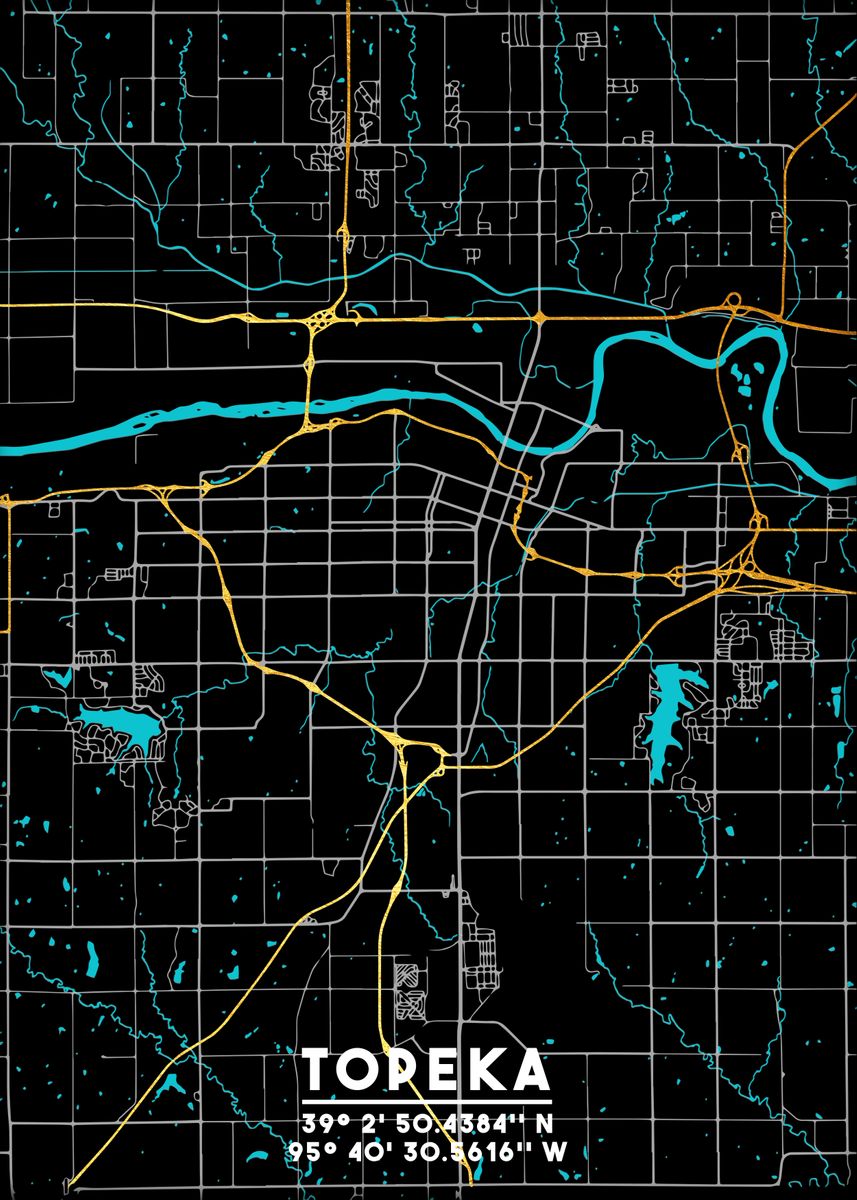 'Topeka KS USA' Poster, picture, metal print, paint by Clayborne Frank ...