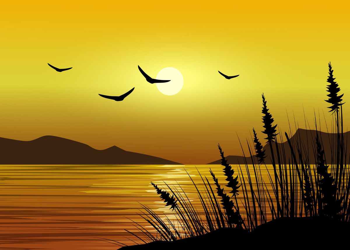 'Sunset Beach' Poster by Nae | Displate