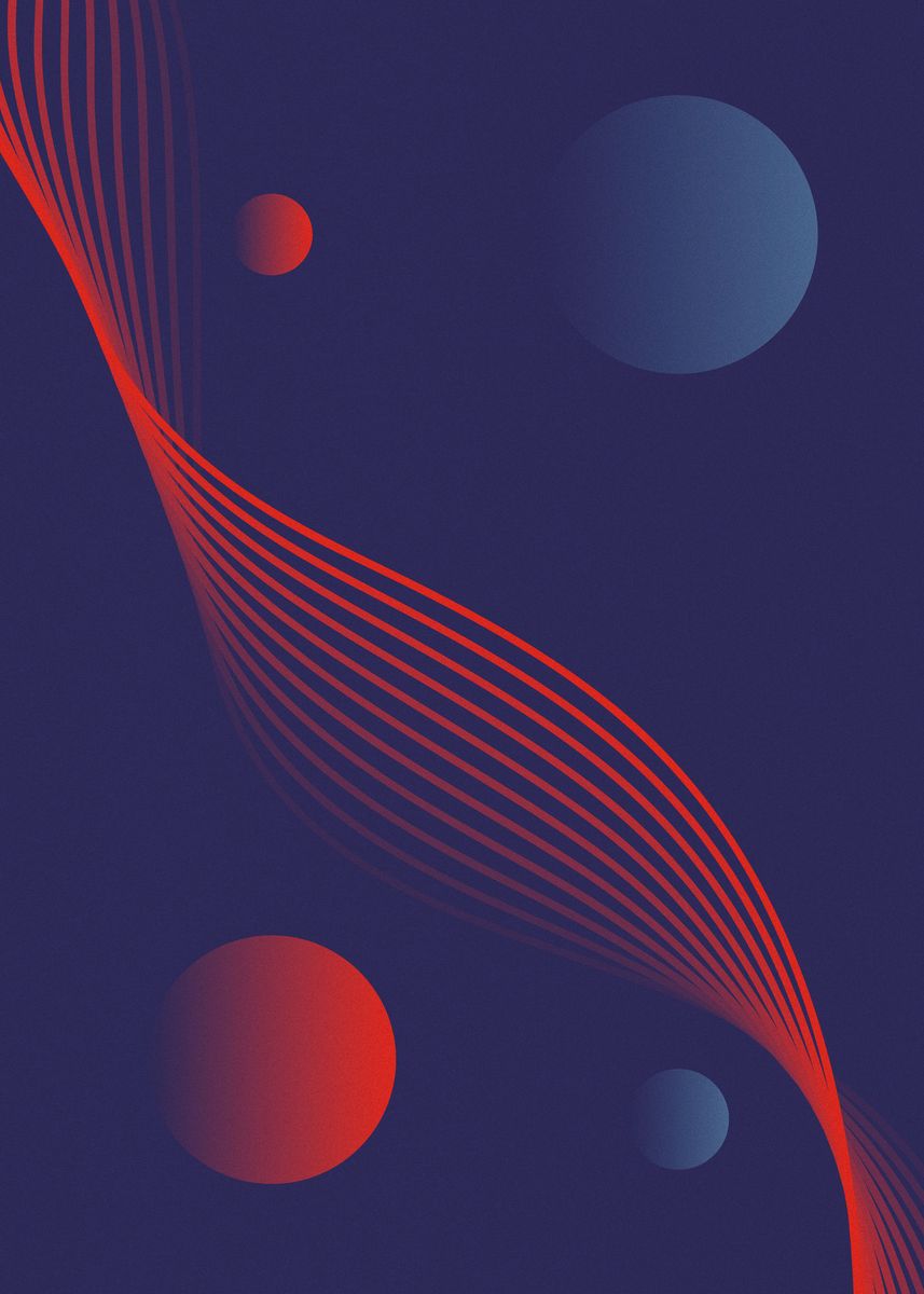 'Abstract Art Red Blue 2' Poster, picture, metal print, paint by niels ...