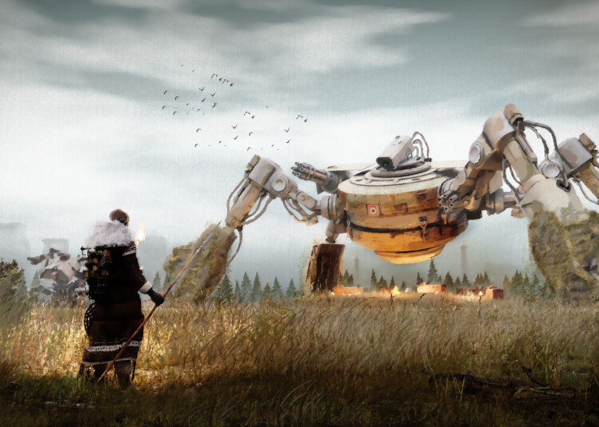 'Robots in the field' Poster by TeEmporium | Displate
