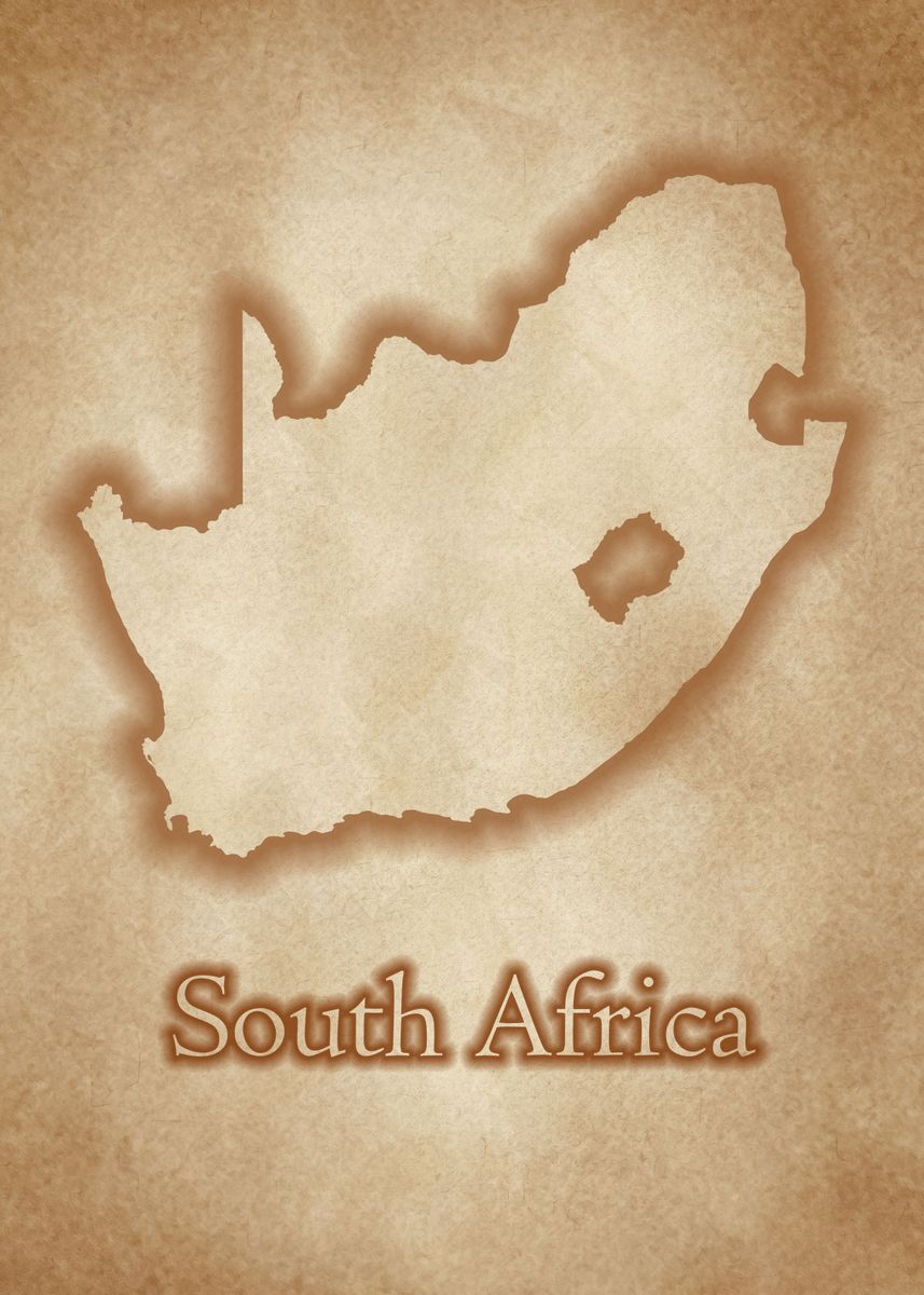 'south Africa vintage map' Poster by The Volcano | Displate