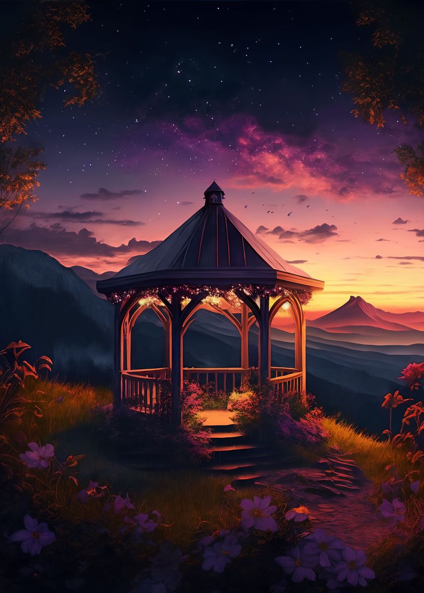 'Beautiful fantasy pavilion' Poster, picture, metal print, paint by ...