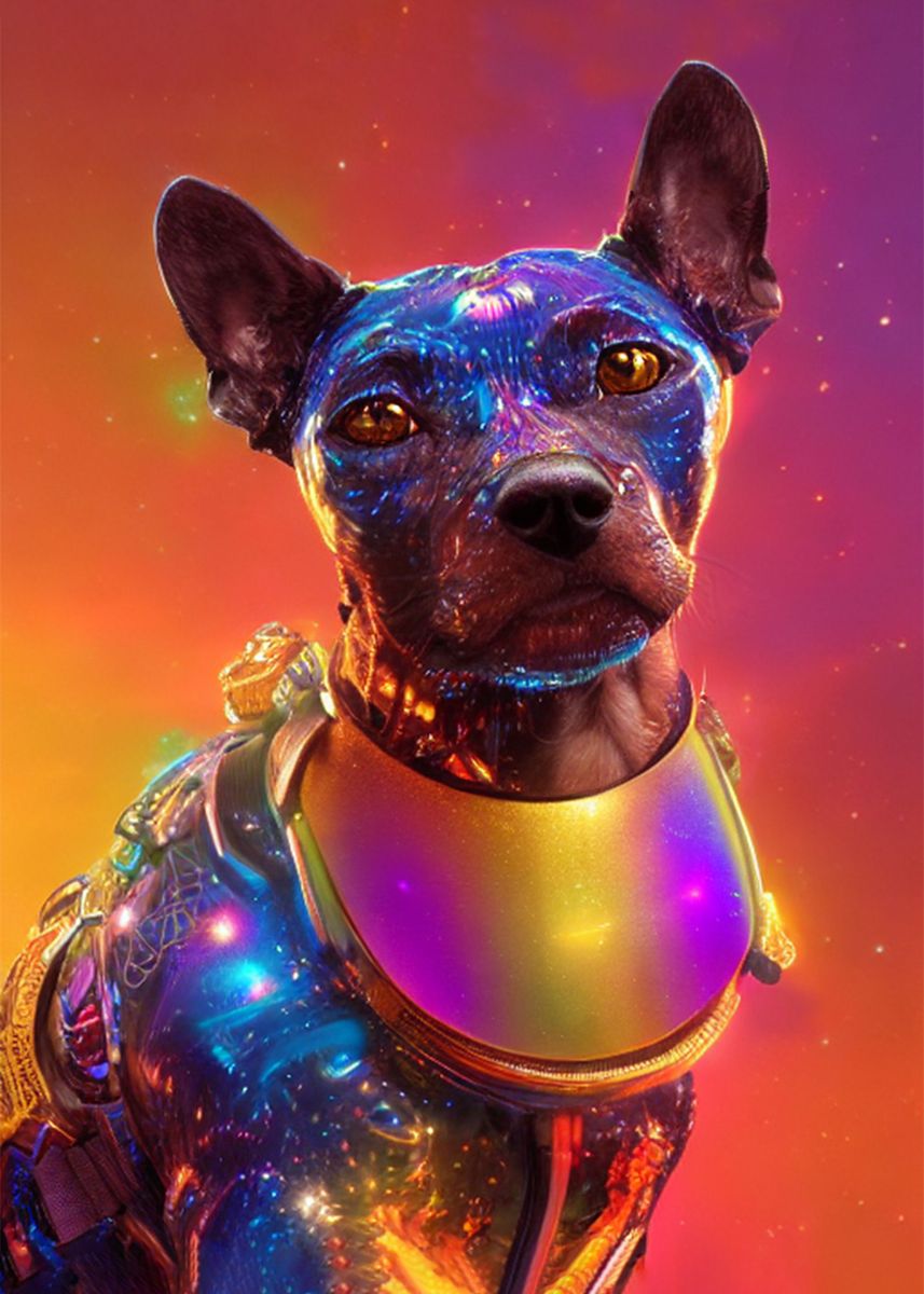 'Cosmic Dog 2' Poster, picture, metal print, paint by Julia Rudens ...
