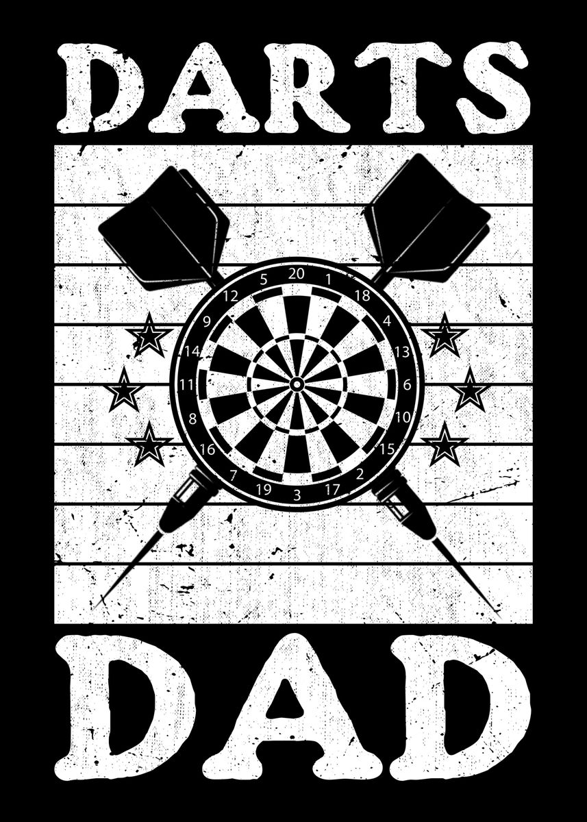 'Darts Dad Men Dart' Poster, picture, metal print, paint by ...