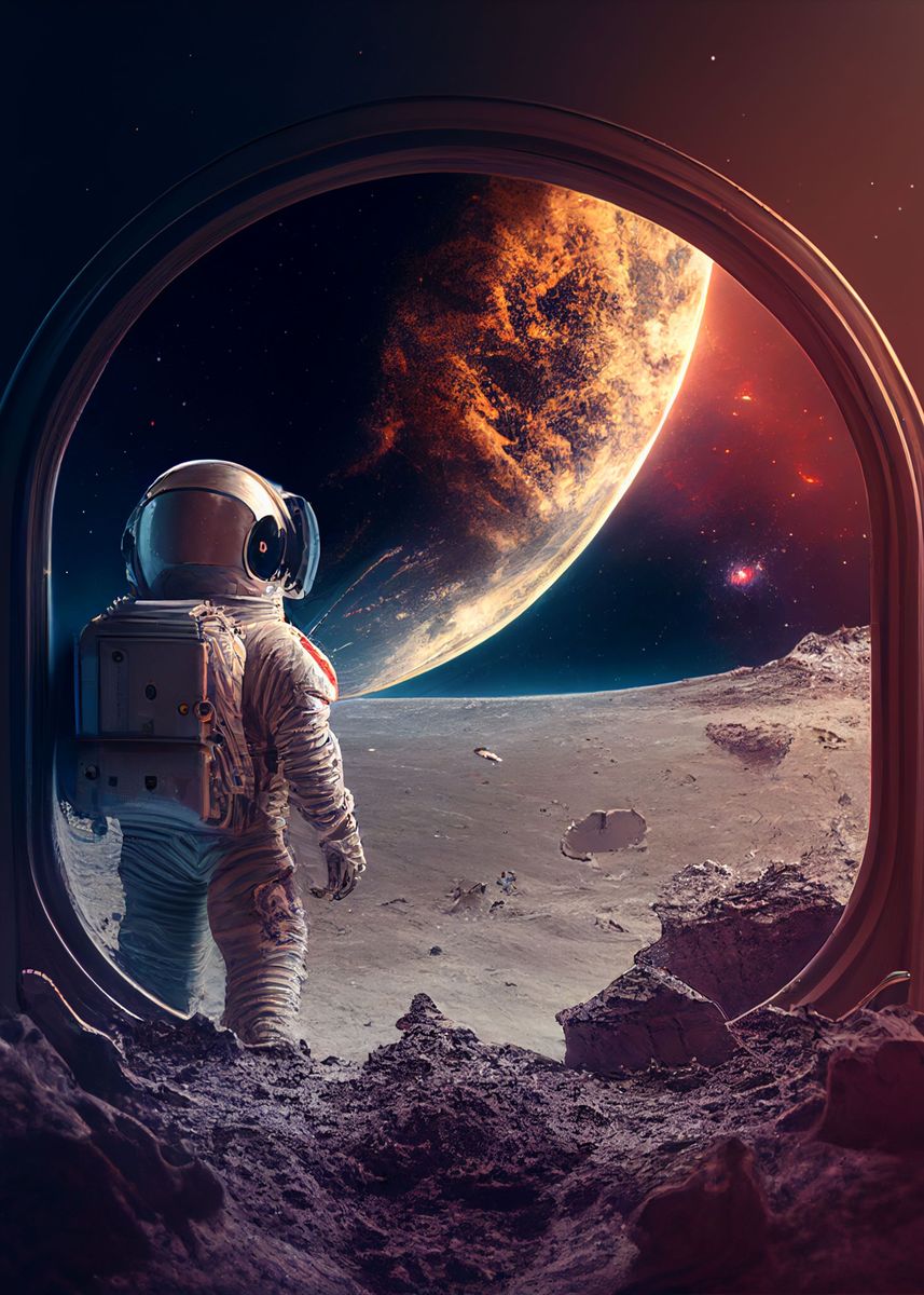 'Astronaut Moon Mission' Poster, picture, metal print, paint by ...