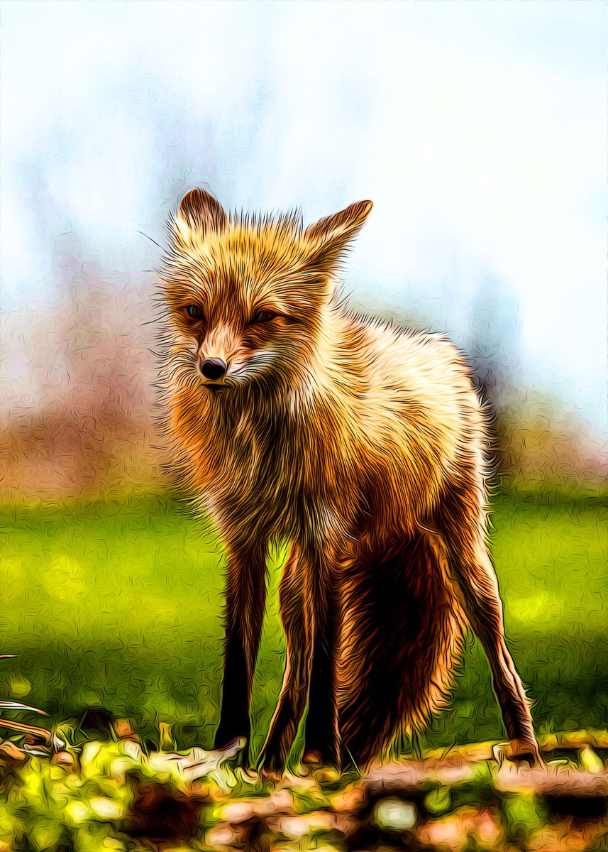 'Fox' Poster, picture, metal print, paint by Tiker Arts | Displate