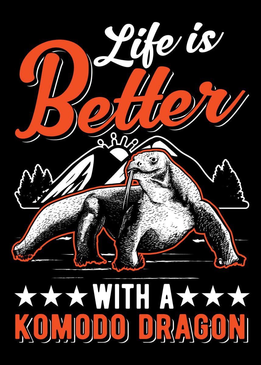 'Komodo Dragon Monitor Liza' Poster, picture, metal print, paint by ...