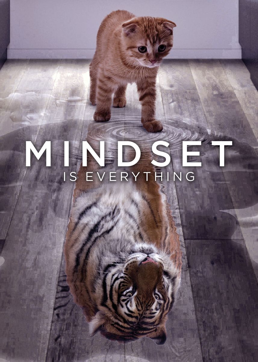 'Mindset Cat Tiger Reflect' Poster, picture, metal print, paint by CHAN ...