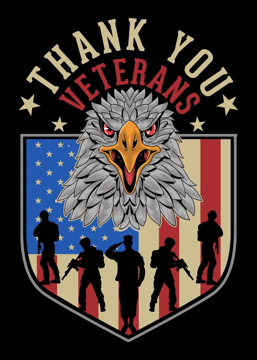 'Eagle Veterans Day' Poster, picture, metal print, paint by ...