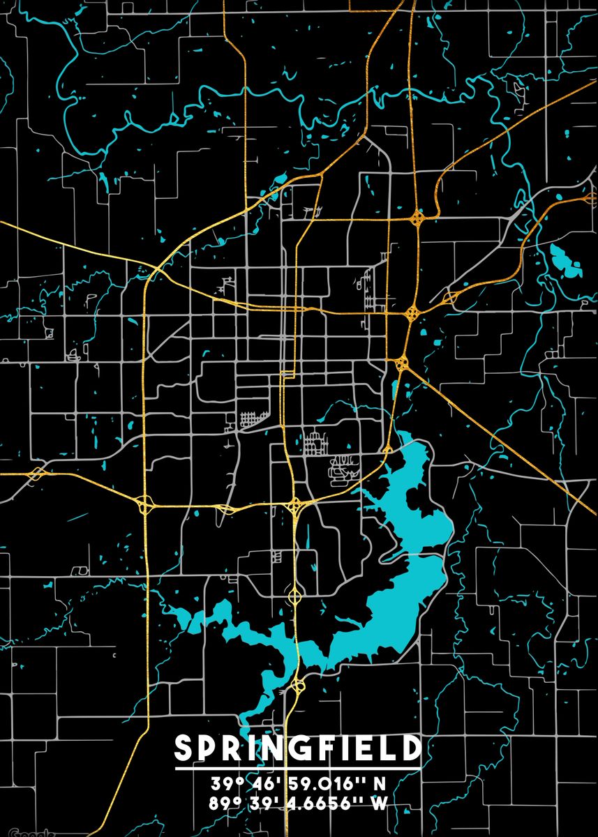 'Springfield IL USA' Poster, picture, metal print, paint by Clayborne ...