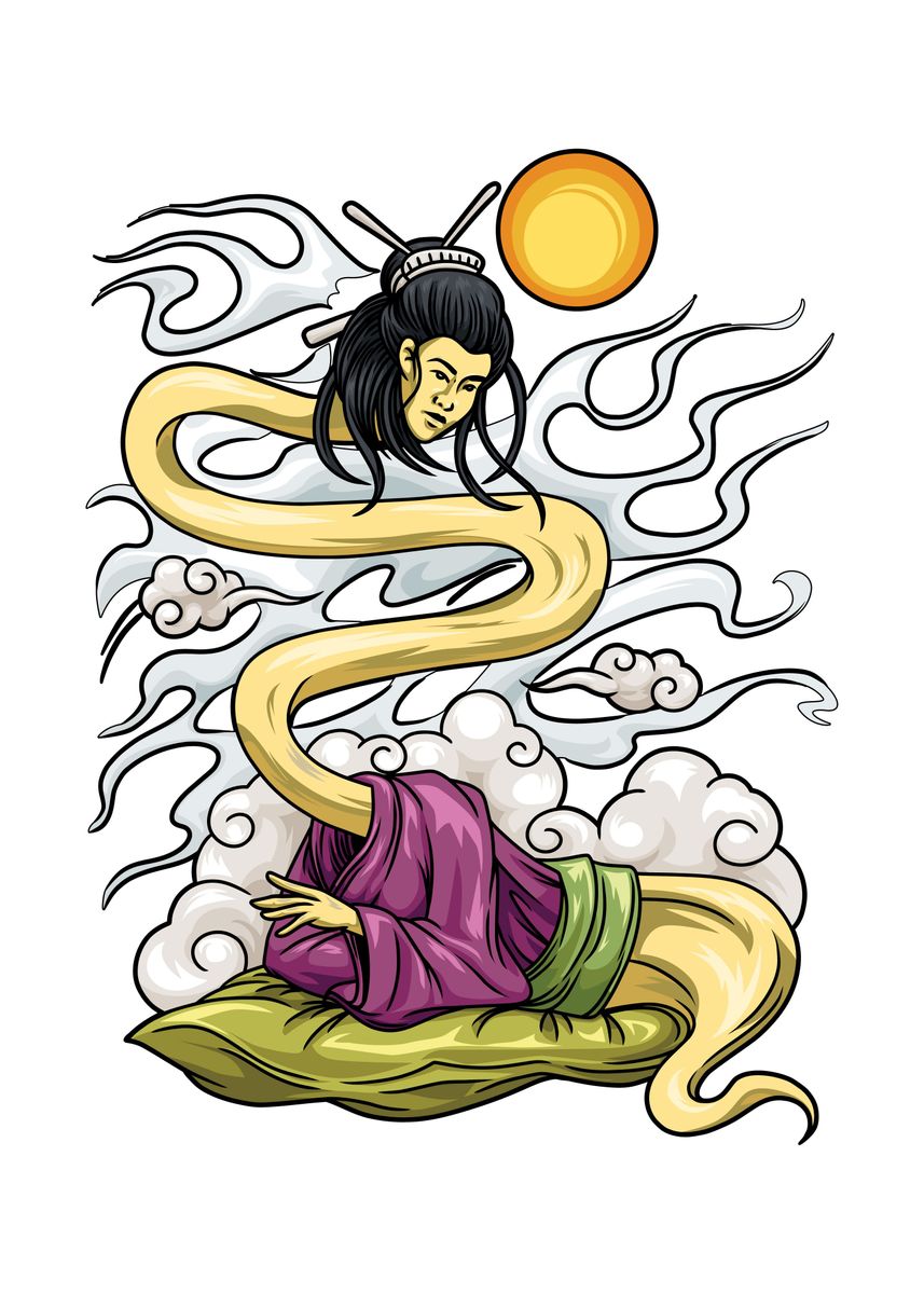 'Nukekubi Japanese Ghost ' Poster, picture, metal print, paint by ...