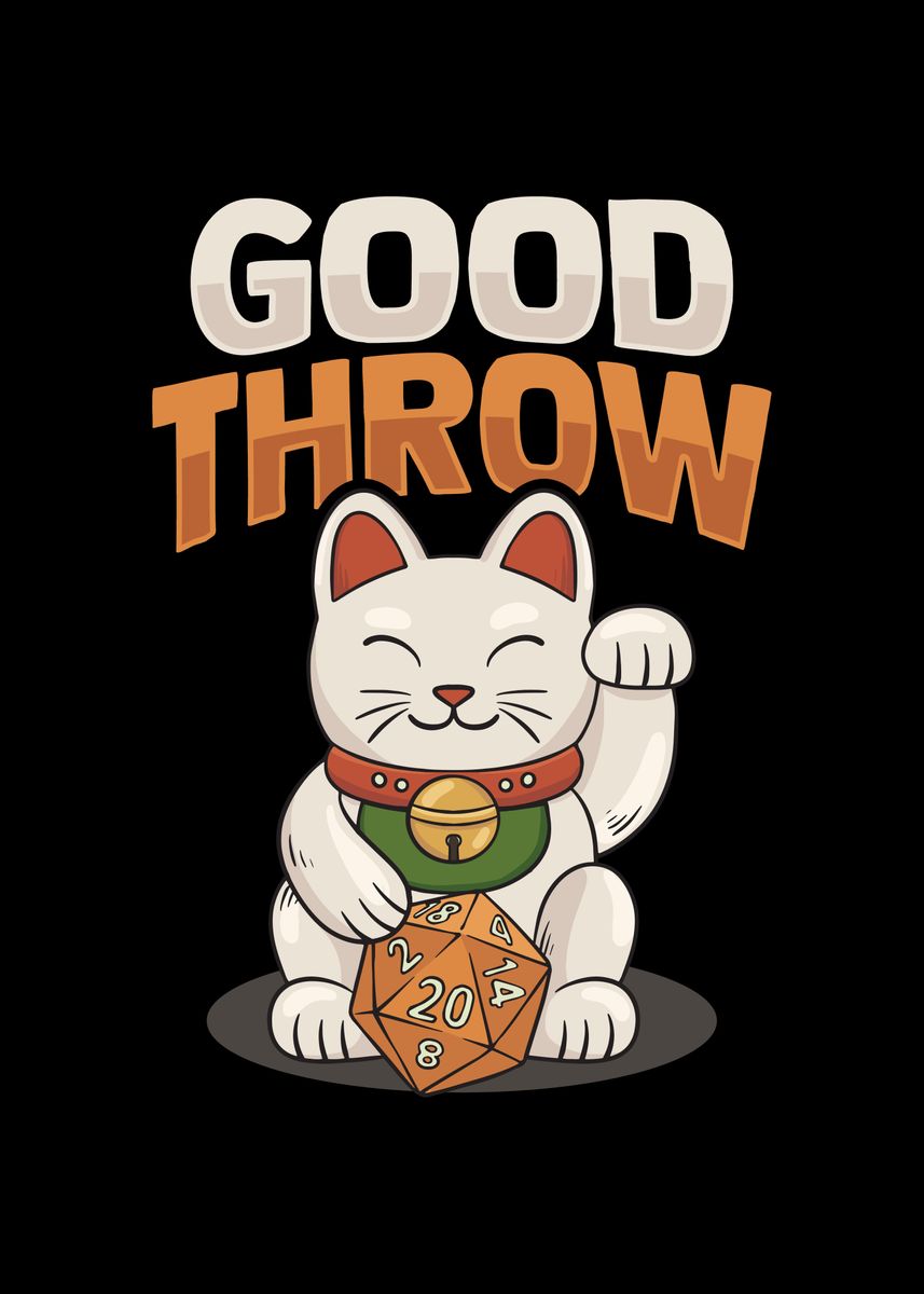 'Chinese Cat RPG Gamer' Poster, picture, metal print, paint by Michael ...