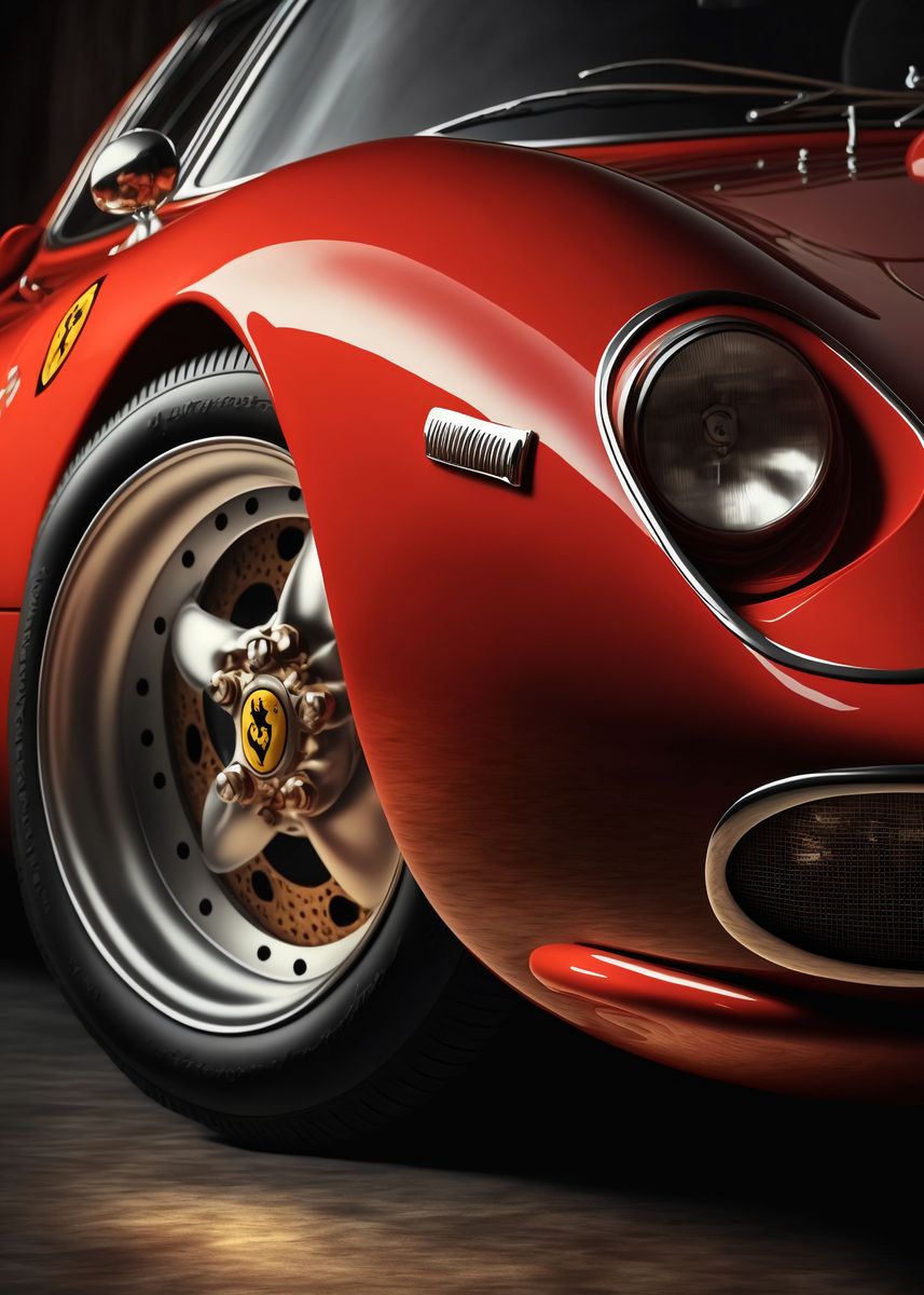 'Vintage Ferrari Concept' Poster, picture, metal print, paint by ...