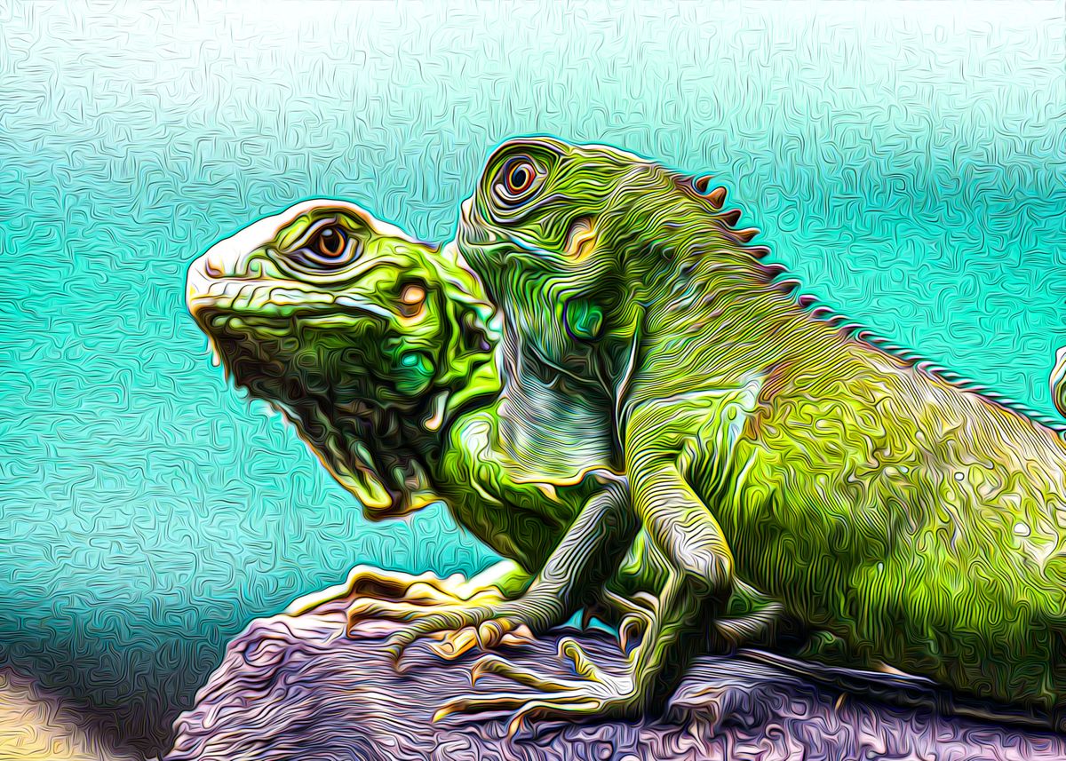 'Iguana' Poster by Tiker Arts | Displate