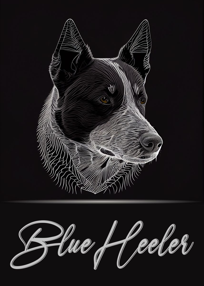 'Blue Heeler' Poster, picture, metal print, paint by Artistic Paradigms ...