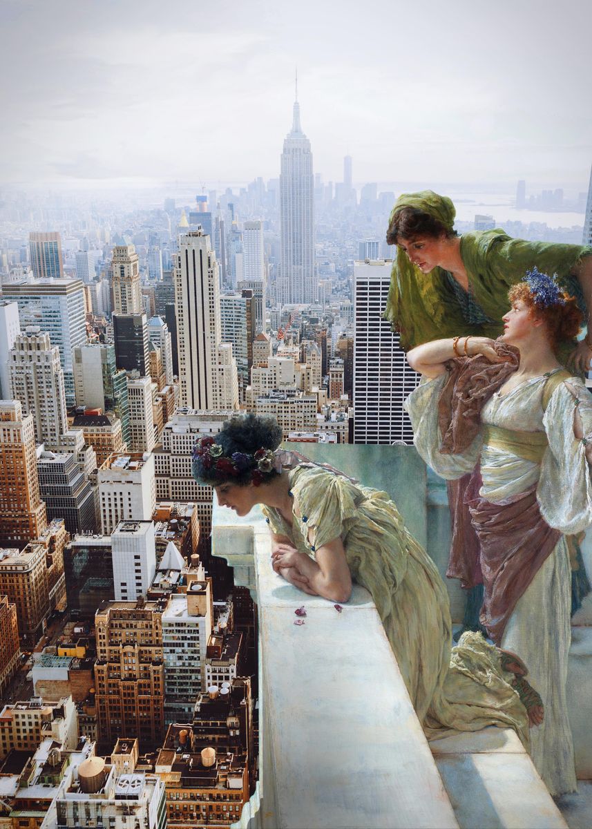 'Manhattan view' Poster, picture, metal print, paint by ...