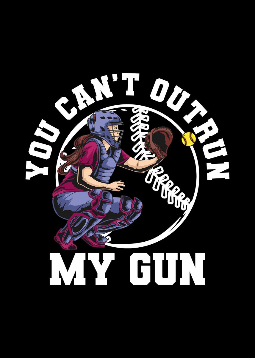 'Softball Girl Catcher' Poster, picture, metal print, paint by Mealla ...