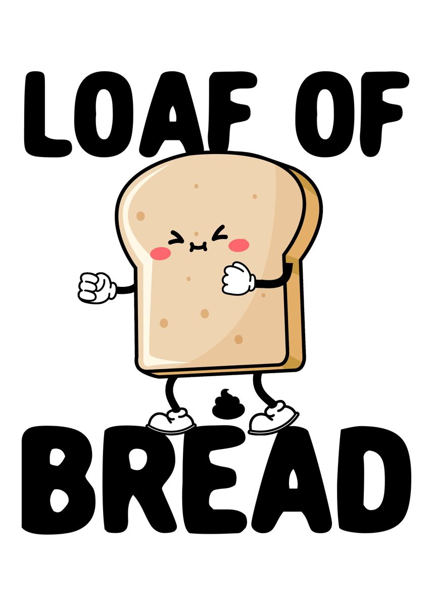 'Funny Bread Baking Baker' Poster, picture, metal print, paint by ...