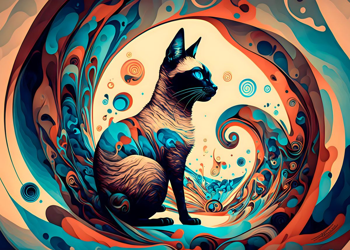 'Abyssal Cat' Poster by Iustin Patrasc | Displate