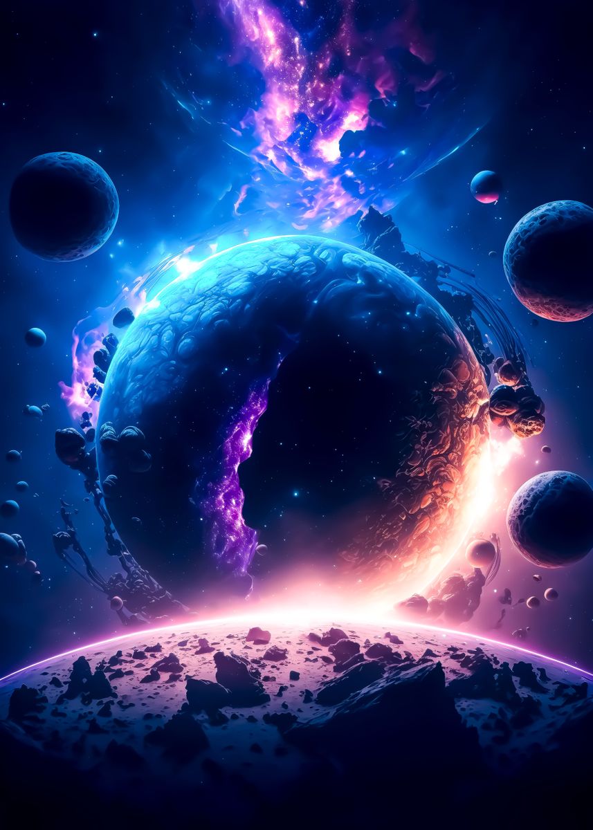 'Collision' Poster, picture, metal print, paint by James Garcia | Displate