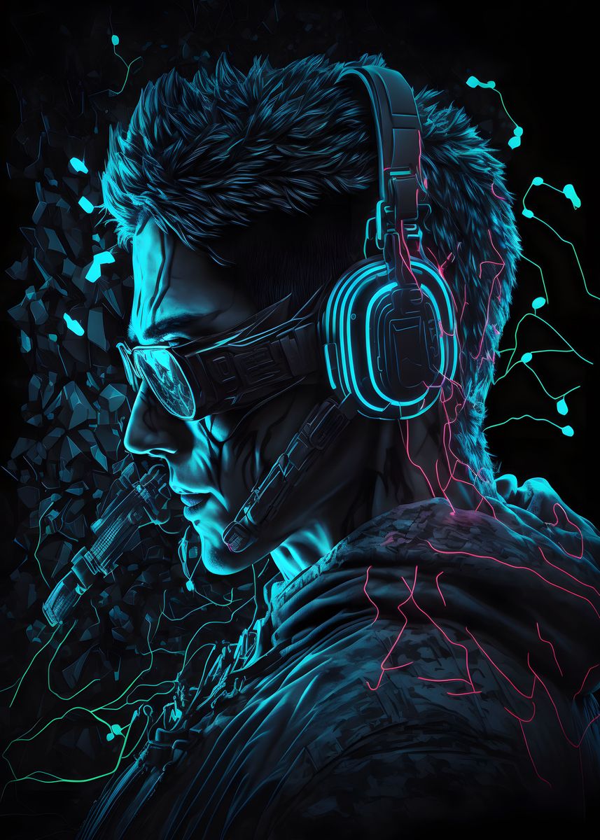 'E Sport Gamer ' Poster, picture, metal print, paint by David Godbehere ...