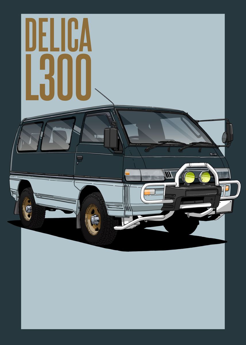 'Mitsubishi Delica L300' Poster, picture, metal print, paint by ND Fat ...