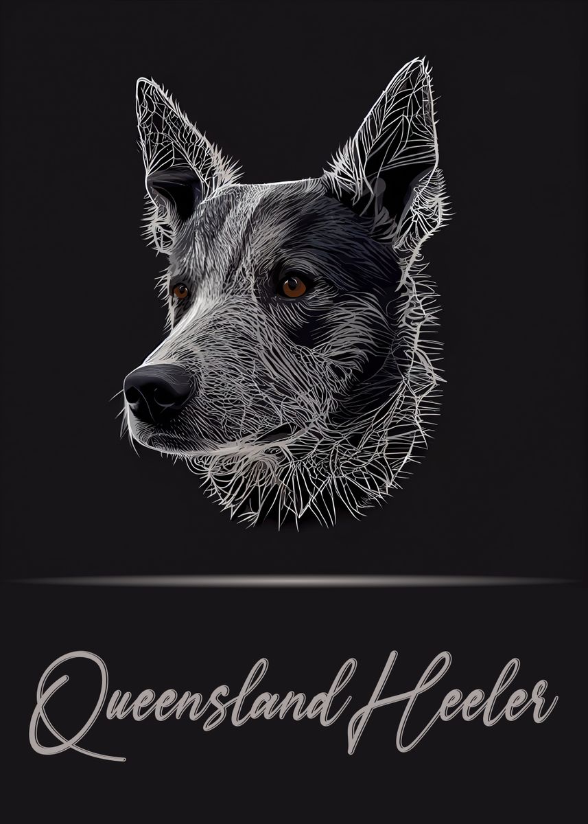 'Queensland Heeler' Poster by Artistic Paradigms | Displate