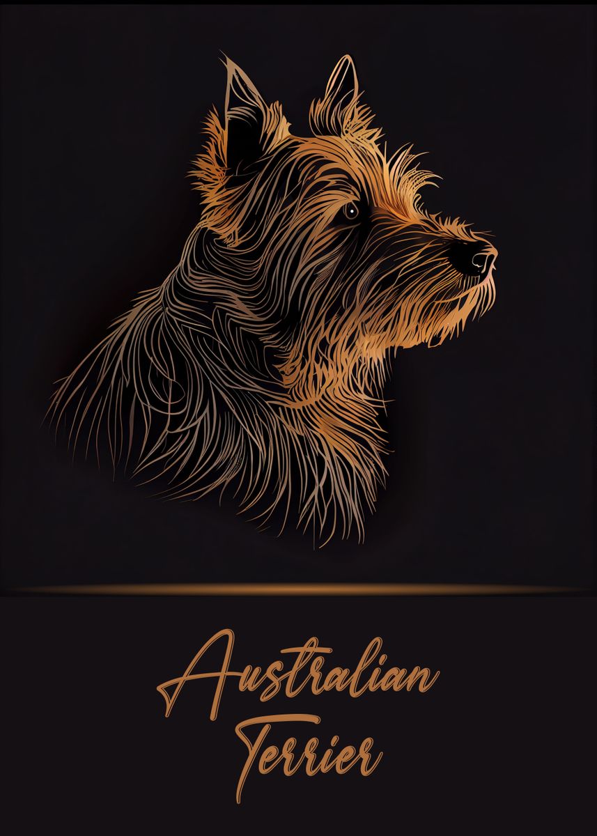 'Australian Terrier' Poster, picture, metal print, paint by Artistic Paradigms | Displate