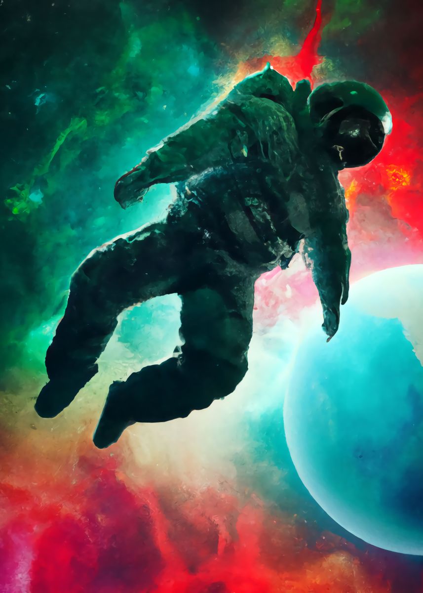 'Spaceman in the Galaxy' Poster by Spacekraftwerk | Displate