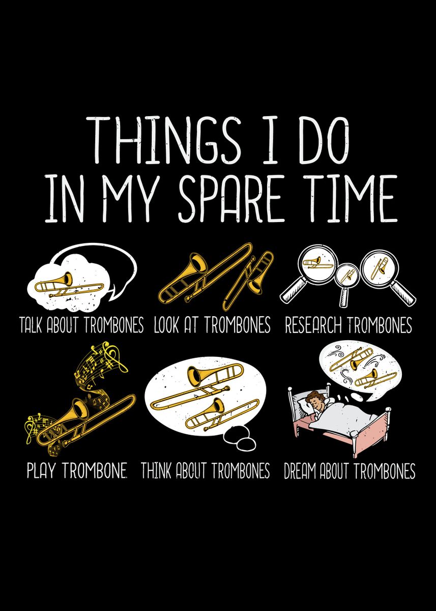 'Marching Band Trombone' Poster, picture, metal print, paint by ...